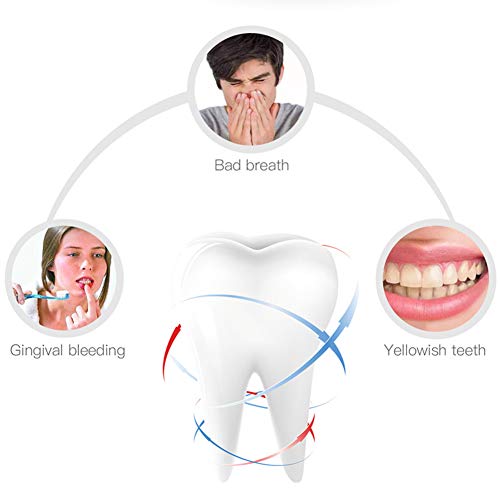 Automatic Massage Whitening Toothbrush IPX7 Waterproof Long Standby Charging Portable 360° Ultrasonic Electric Lazy Toothbrush, With LED Blue Light Whitening Lamp, Convenience Durable Clean (White)