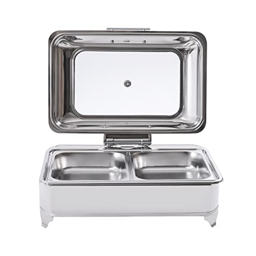 Acesunny Food Warmers for Parties Buffets Electric, Stainless Steel Buffet Server and Warming Tray, 9L, Chafing Dish Buffet Set - Adjustable Temperature + Hot Plate Electricgn 1/2