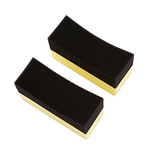 kaaka Car Tire Cleaning Brush,2Pcs Auto Car Wheel Tyre Cleaning Dressing Waxing Polishing Brush Sponge Tool Yellow + Black
