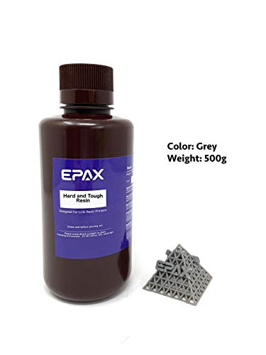 EPAX 3D Printer Hard and Tough Resin for LCD 3D Printers, 500g Grey