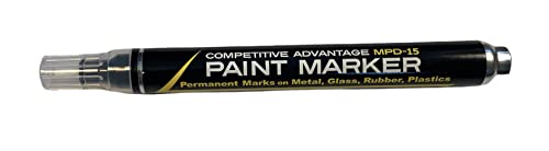 Competitive Advantage Enamel Paint Markers MPD, MATTE BLACK Medium 2mm – 1 Pack Permanent Markers, Make Permanent Marks on Metal, Glass, Rubber, Plastic & more, Waterproof UV Resistant
