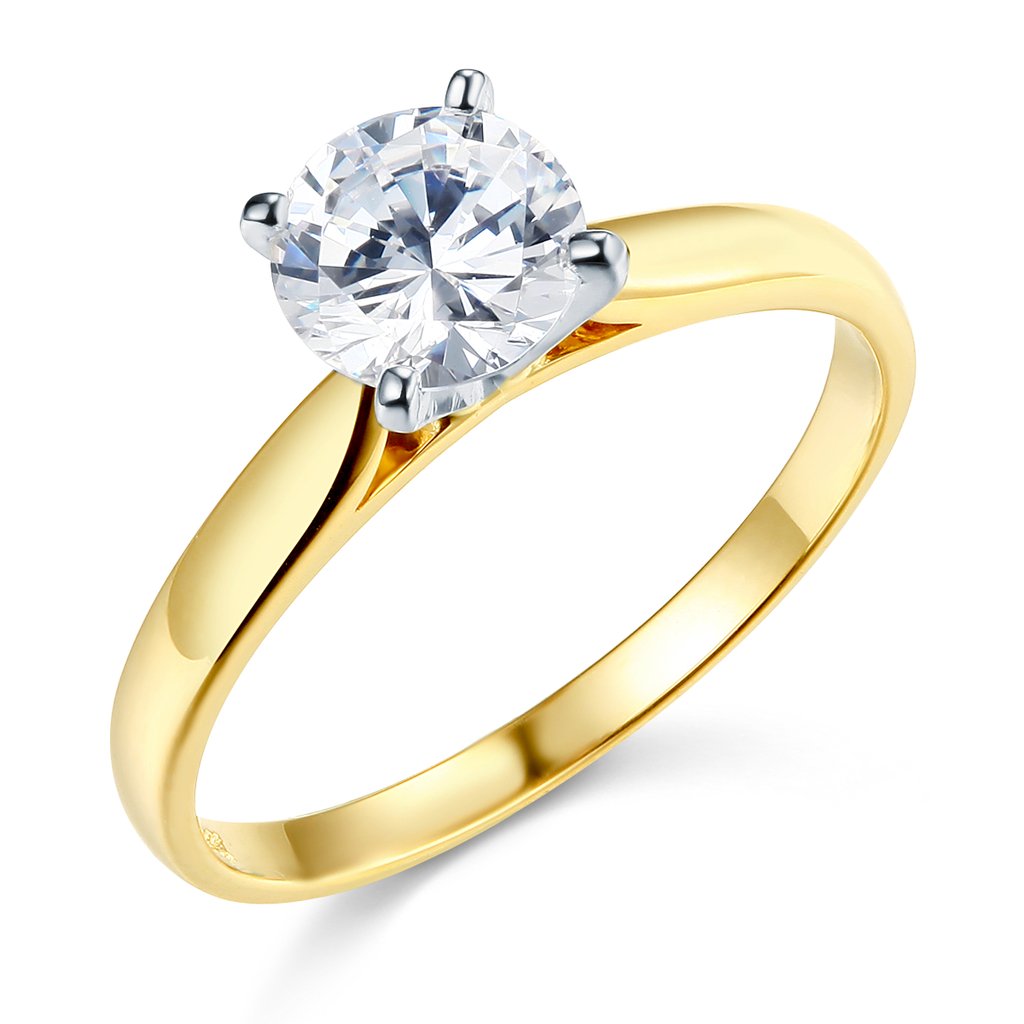 14k REAL Yellow Gold SOLID Wedding Engagement Ring - Size 6.5