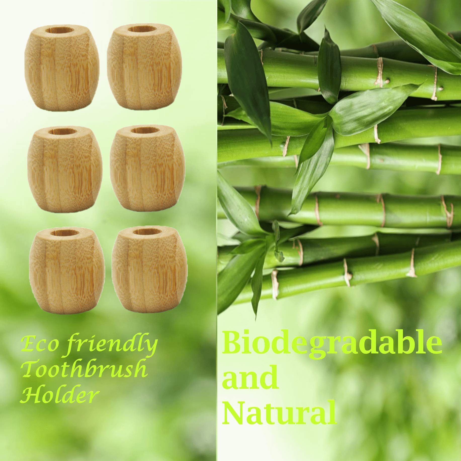 Bamboo Toothbrush Holder Pack of 12 - Biodegradable and Eco Friendly Compostable Wooden Holders Organizer for Large Small Bathroom - Small Countertop Storage Stand for Bamboo Tooth Brush