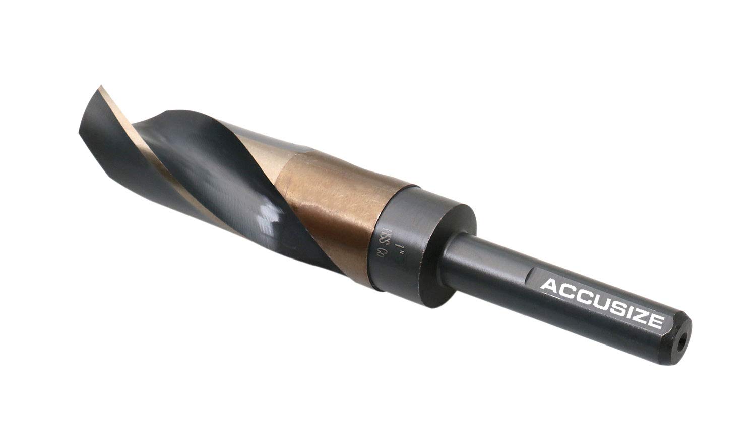 Accusize Industrial Tools 1'' ANSI M35(H.S.S. + 5% Cobalt) S and D Drill, 1/2'' Shank, 135 Degree Split Point, 0412-0001
