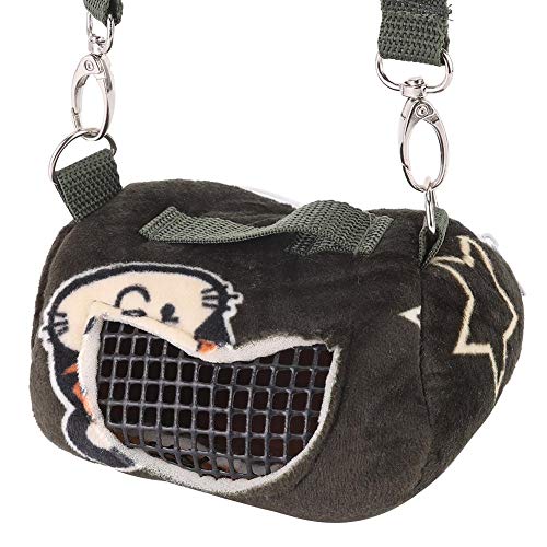 Pet Hamster Carrier, Blackish Green Flannelette Hamster Squirrel Travel Bags Portable Breathable Small Animal Carrier Outgoing Sleeping Bag for Squirrel Hedgehog Guinea Pig(S)