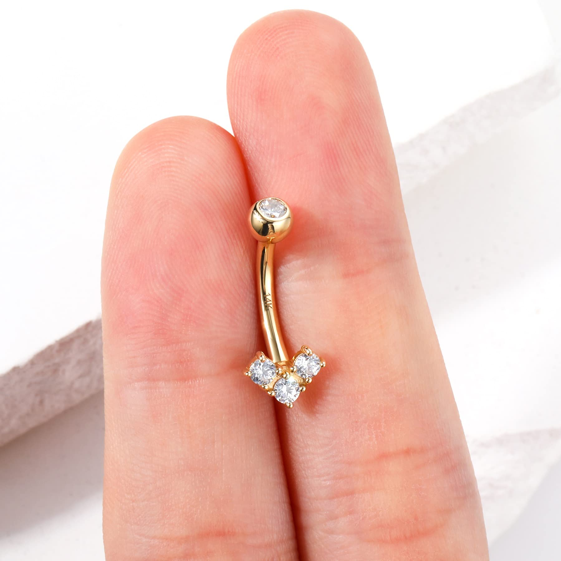 14k Real Gold Belly Button Rings 14k Belly Button Ring Gold 14k Solid Gold Belly Rings for Women 14k Belly Navel Piercing Jewelry