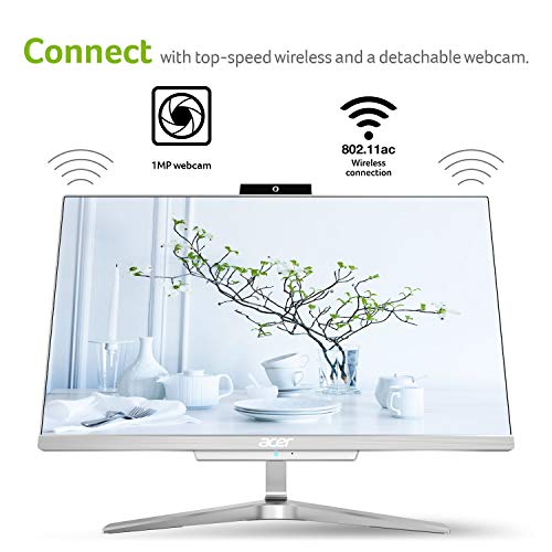 Acer Aspire C24-865-UA91 AIO Desktop, 23.8 inches Full HD, 8th Gen Intel Core i5-8250U, 8GB DDR4, 1TB HDD, 802.11AC Wifi, Wireless Keyboard and Mouse, Windows 10 Home, Silver
