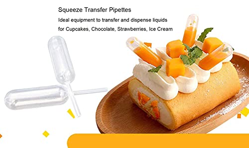 BEARHORN Strawberry Pipettes 4ml Plastic Pipettes Squeeze Dropper Disposable Liquid Dropper Transfer Pipettes, Suitable for Chocolate, Mini Cakes, Ice Cream, Strawberries (100 Pcs)