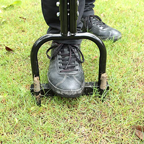 Gardzen Plug Aeration, Hand Hollow Tine Lawn Aerator, Heavy Duty Aerator for Compacted Soils and Lawns, 35" x 11", Black