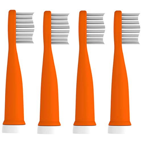 CHAIN PEAK Kids Sonic Toothbrush Replacement Brush Heads for 8650/8660(Orange 4 Pieces)