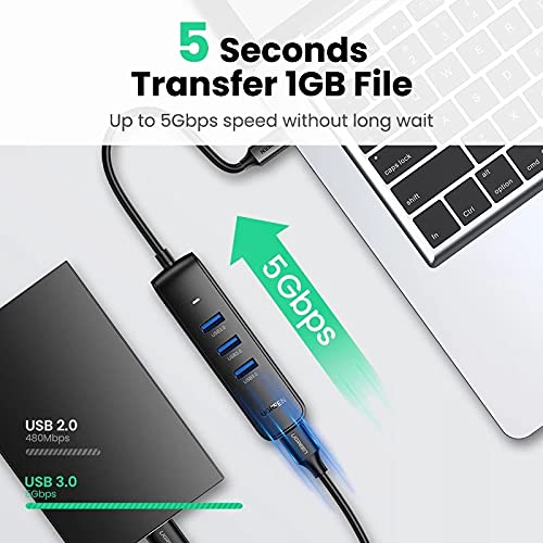 GPPZM USB HUB 3.0 Mini 4 Port USB 3.0 Splitter Micro USB Hub AdapterFour-in-one Docking Station Laptop