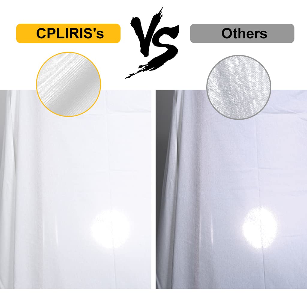 10x12ft White Backdrop Photography, CPLIRIS Pure Polyester White Photo Booth Backdrop Collapsible Screen White for Photoshoot, Party and Video