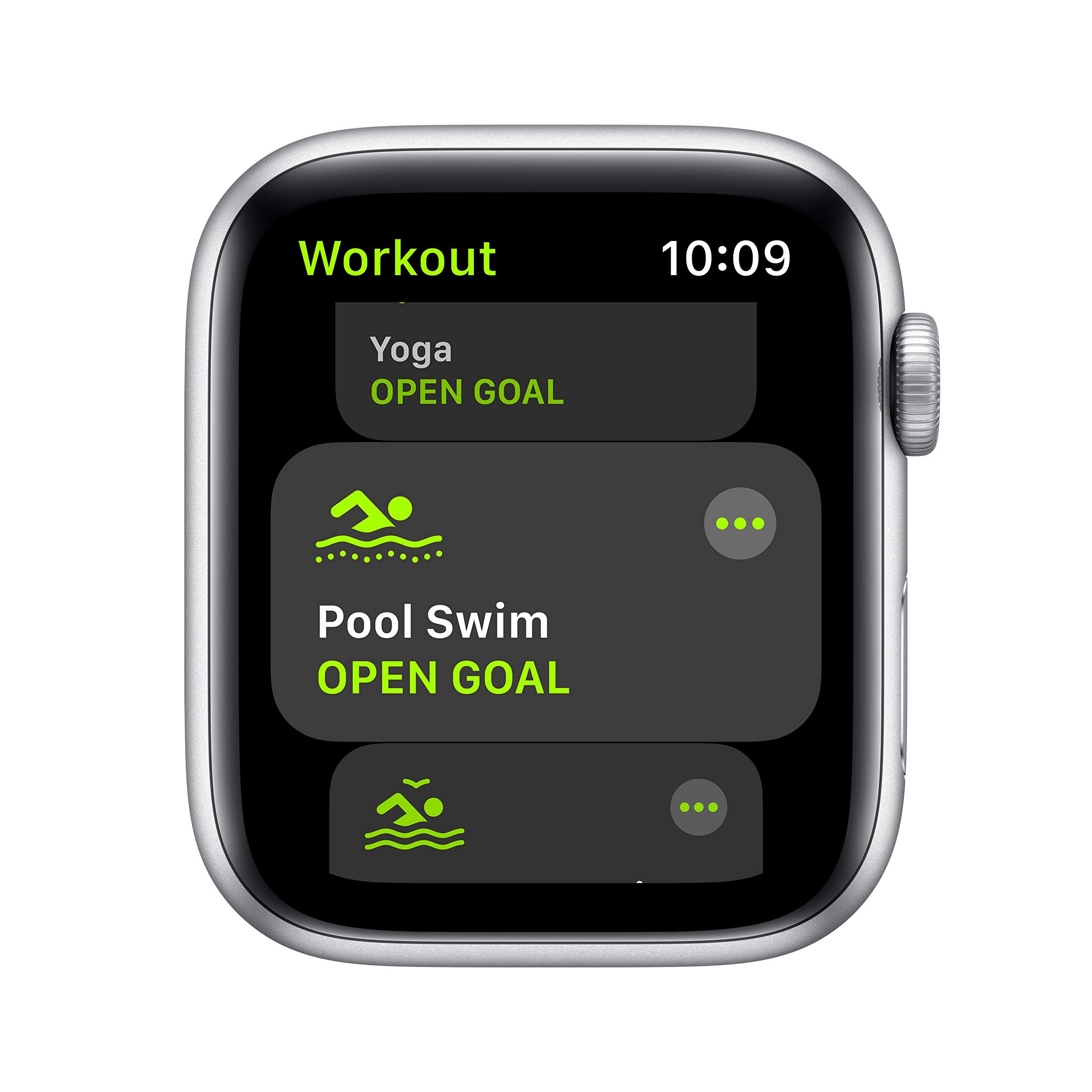Apple Watch SE (GPS, 44mm) - Silver Aluminum Case with White Sport Band (Renewed)