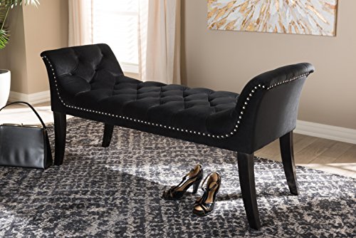 Baxton Studio Herblay Bench, Black