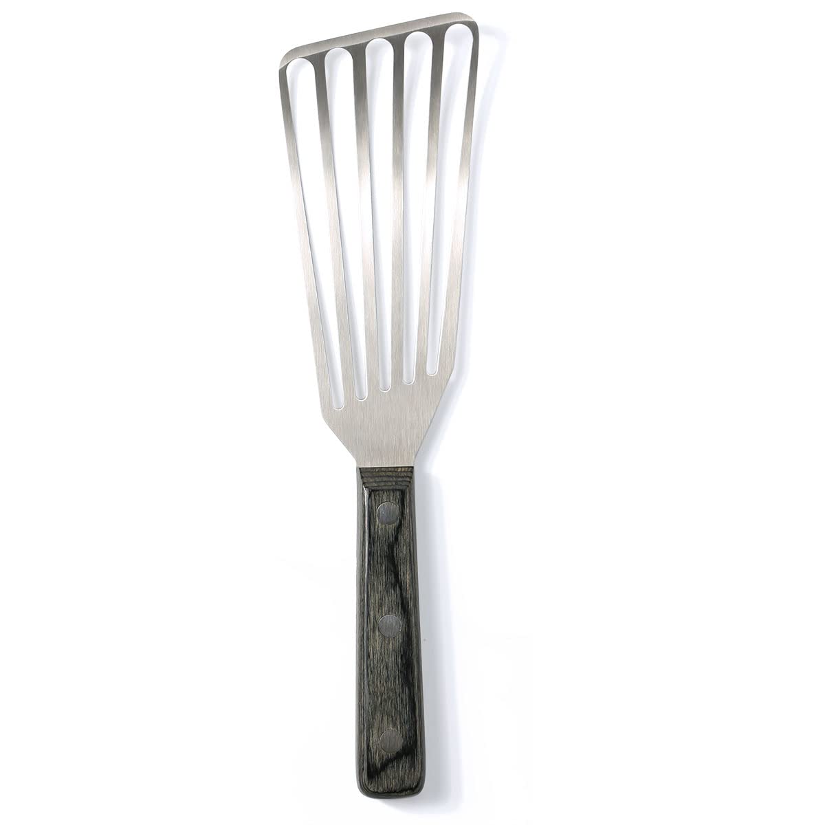 Fish Spatula - Stainless Steel Slotted Offset Food Turner with Pakka Wood Handle - Ideal Fish Flipper for Chefs