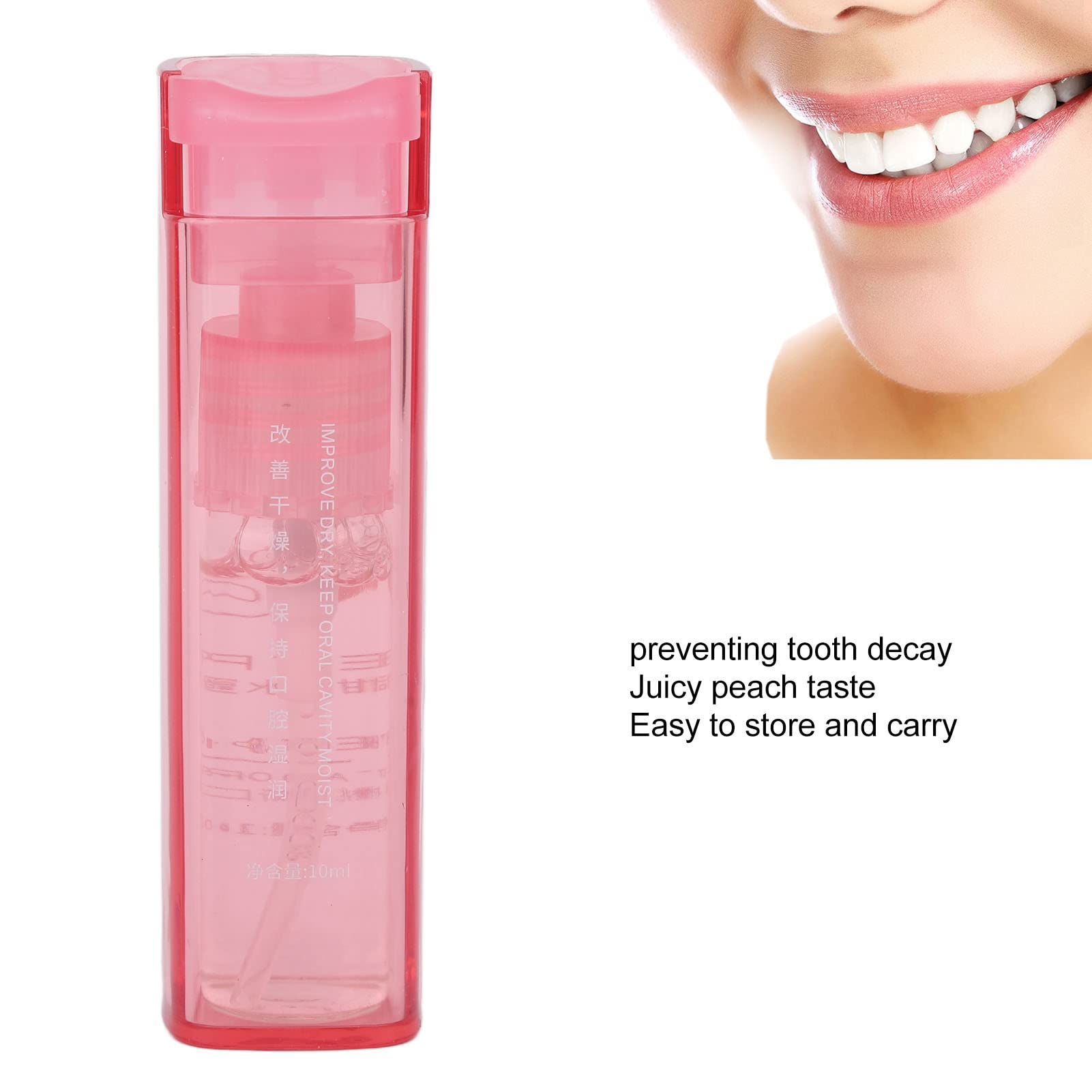 10ml Breath Spray Freshen Breath Juicy Peach Avoid Tooth Portable Decay Oral Spray for Bad Breath,Fast Acting, Long Lasting, Non Acidic