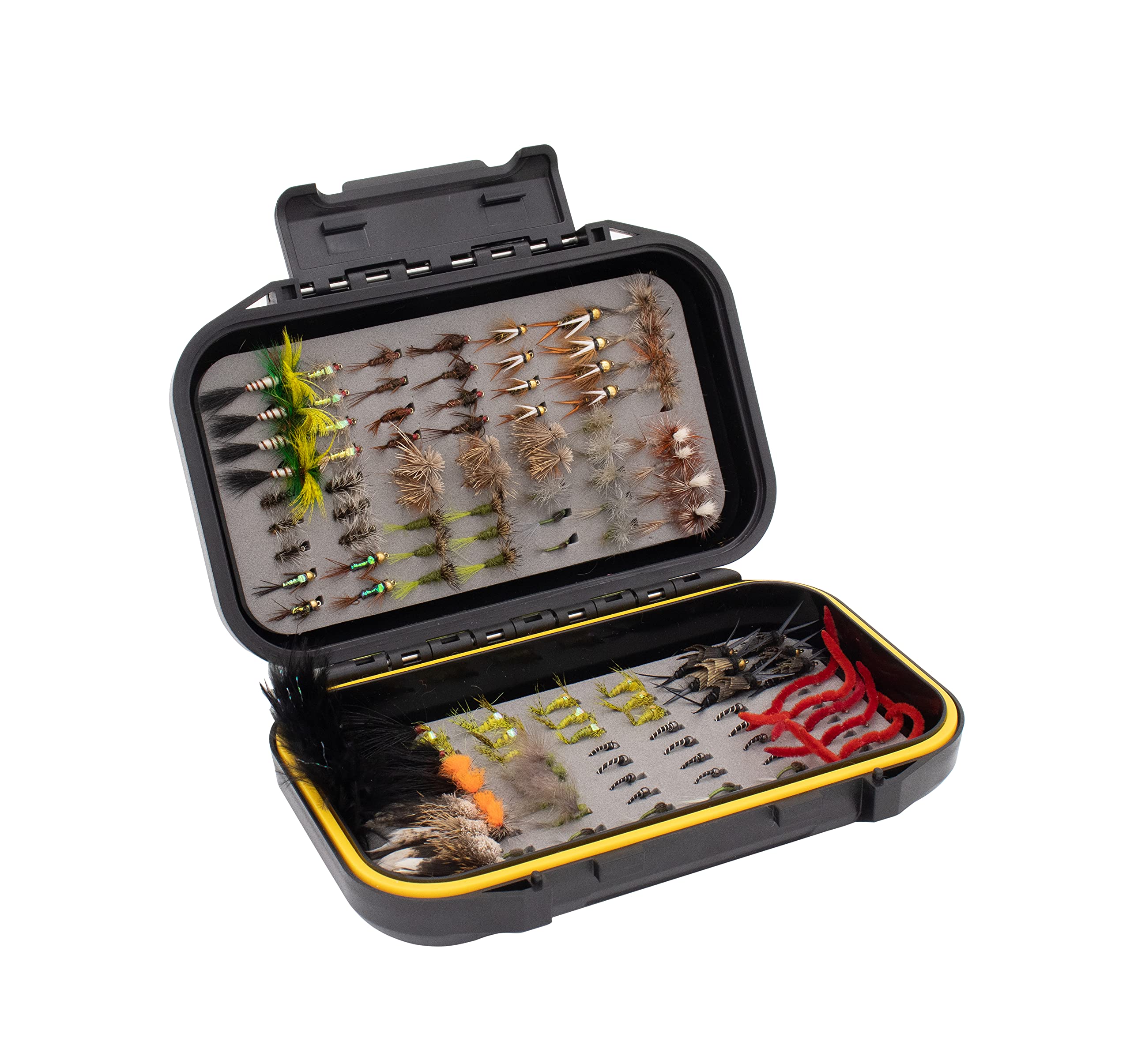 124 Premium Hand-Tied Dry Flies, Nymphs, and Streamers | Essential Trout Fly Starter Kit