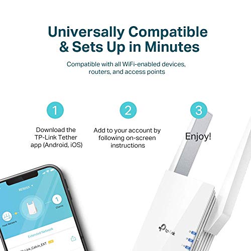 Certified Refurbished TP-Link AX1500 WiFi Extender Internet Booster,OneMesh Compatible(RE505X) (Renewed)