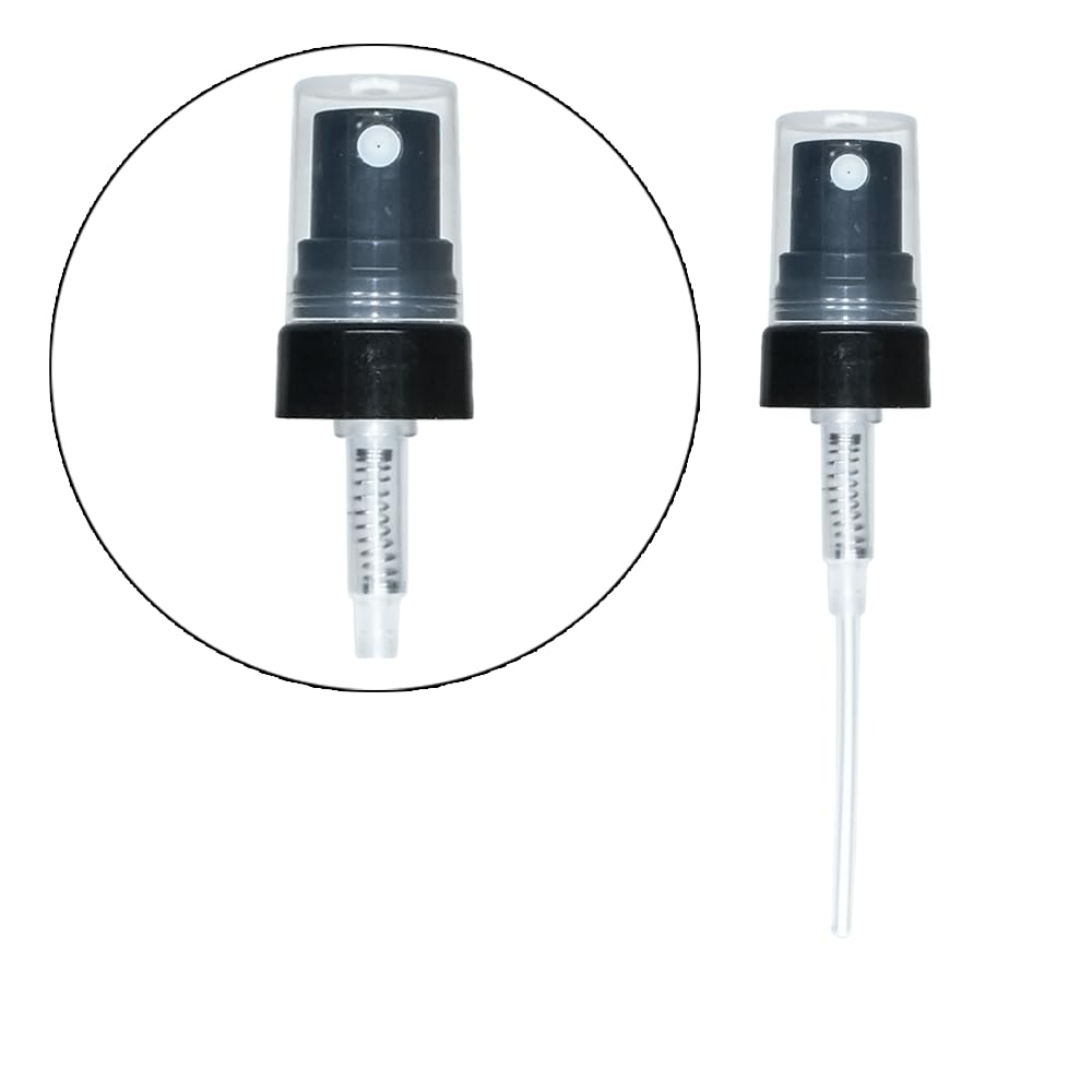 GlassBottleOutlet (Pack of 108) 1 oz. Amber Boston Round with Black Fine-Mist Sprayer
