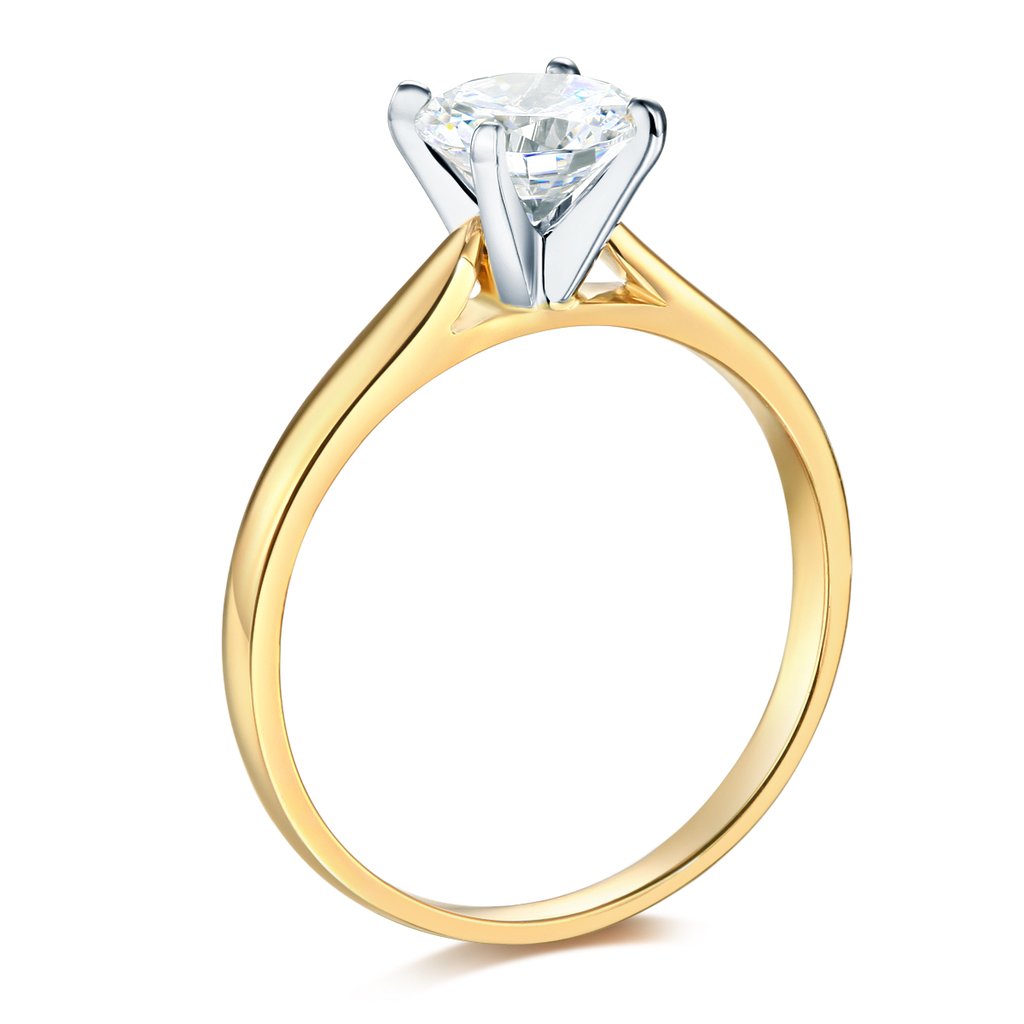 14k REAL Yellow Gold SOLID Wedding Engagement Ring - Size 6.5