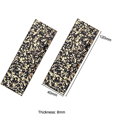 2 pcs Acrylic Knife scales Handle Material Slabs Knives Custom DIY Tool for Knife Making Blanks Blades (Gold)