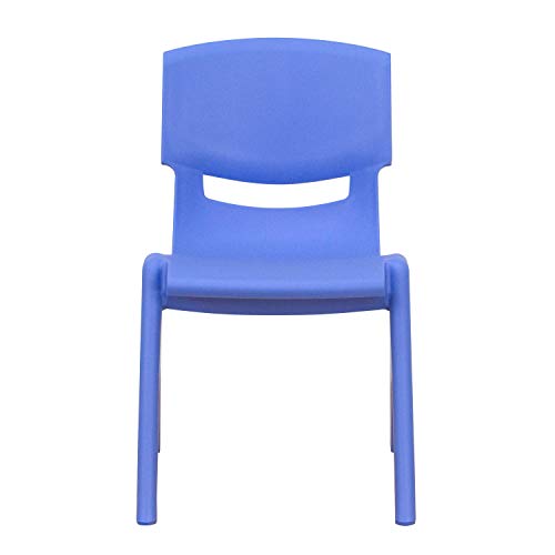 Flash Furniture Whitney 2 Pack Blue Plastic Stackable School Chair with 12" Seat Height