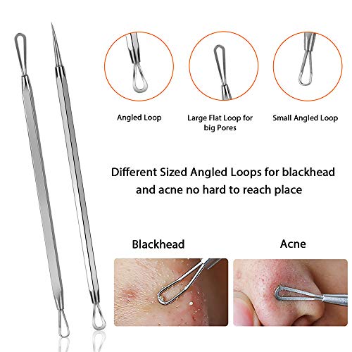 10Pcs Blackhead Remover Pimple Popper Tool Kit, Comedone Extractor, Acne Kit for Blackhead, Zit Removing,Professional Blackhead Extractor Tool for Nose Face