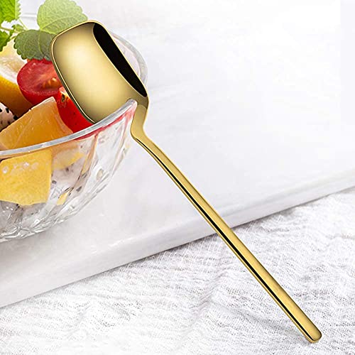 Coffee Spoons, 5.6 Inches Espresso Spoons, 18/10 Stainless Steel Demitasse Spoons Tiny Spoon Small Spoons Gold Teaspoons Espresso Spoons Mini Spoons for Tasting, Sugar, Tea, Ice Cream, Set of 6