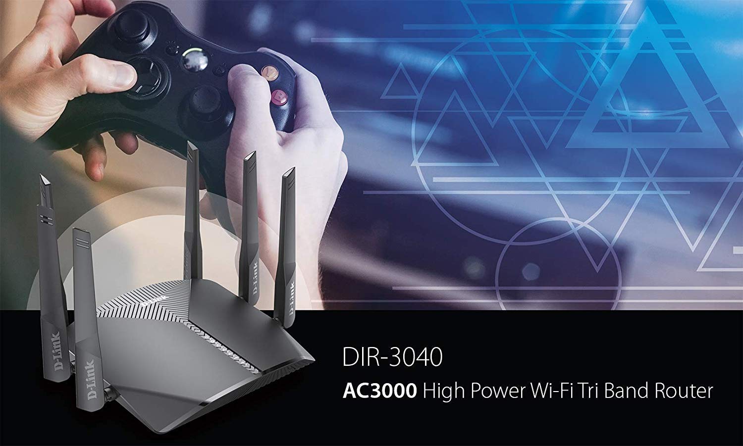 D-Link WiFi Router AC3000 Mesh Smart Internet Network Compatible with Alexa & Google Assistant, MU-MIMO Tri Band Gigabit Gaming Mesh (DIR-3040-US) (Renewed)