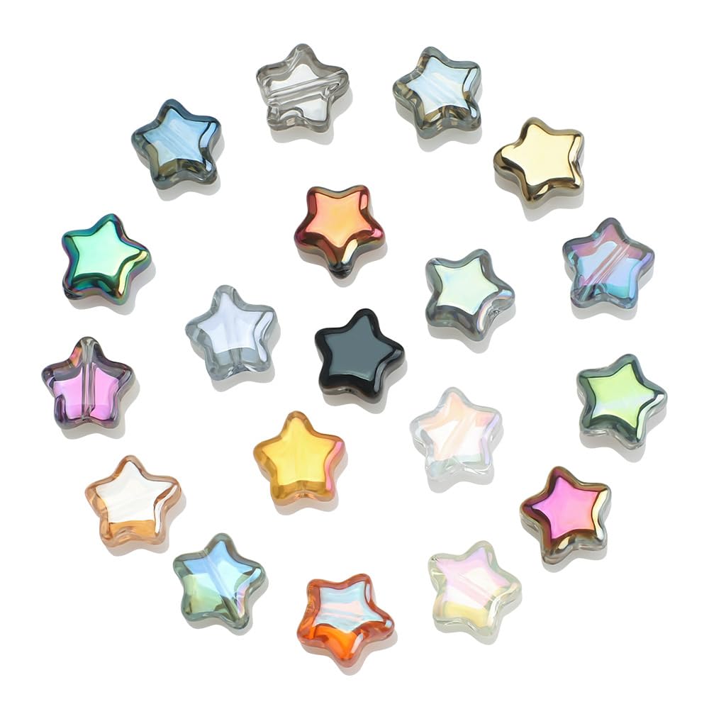 200Pcs Star Beads Star Spacer Beads Star Shape Beads Star Pony Beads Beads Star for Jewelry Bracelet Necklace Making, 8mm