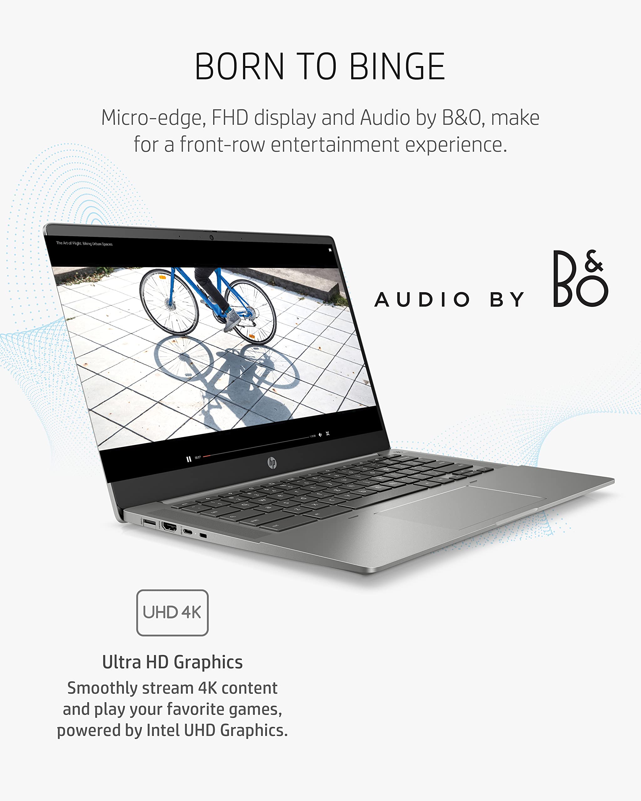 HP Chromebook 14b Laptop, 11th Gen Intel Core i3-1115G4, 8 GB RAM, 128 GB SSD, 14” HD Anti-Glare Touchscreen, Chrome OS, 720p Webcam and Camera Shutter, Audio by B&O, Backlit Keys (14b-nb0010nr, 2021)