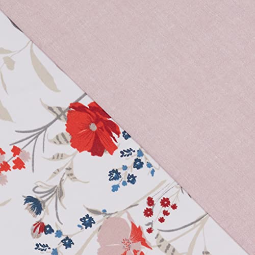 Amazon Basics Ultra-Soft Lightweight Reversible Microfiber Comforter Bed-in-a-Bag, 5-Piece Set, Twin/Twin XL, Pink Floral