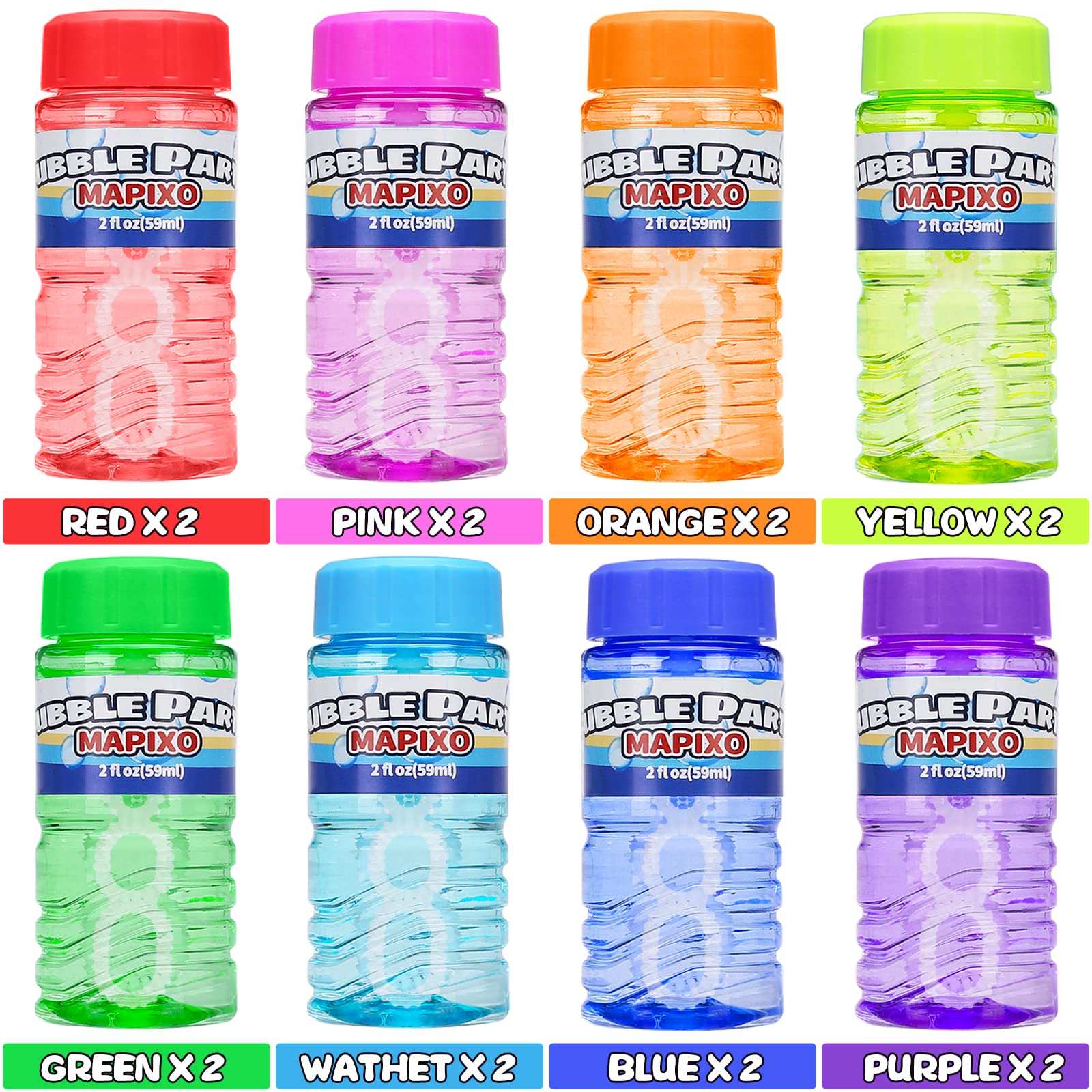 16 Pack Bubble for Kids Party Favors, Bubble Bottle with Wand Attached to The Cap, 8 Colors Bubbles Bulk Set with Gift Box, Blow Bubbles Solution Toy for Birthday, Summer, Goody Bag Stuffers Supplies