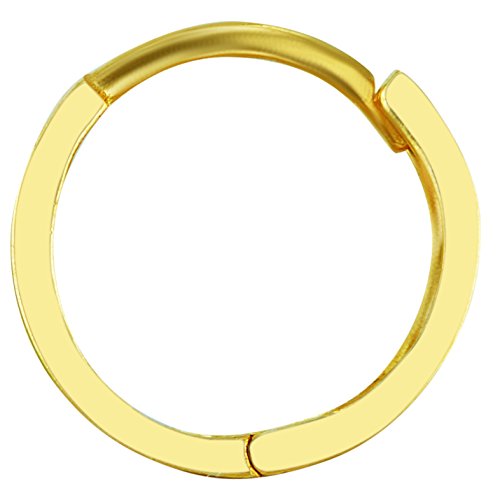 14k REAL Yellow Gold 2mm Thickness Huggie Earrings (11 x 11 mm)