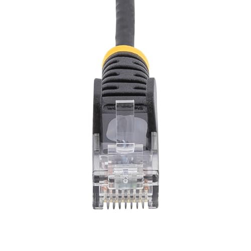 StarTech.com 1.5 m CAT6 Cable - Slim CAT6 Patch Cord - Black - Snagless RJ45 Connectors - Gigabit Ethernet Cable - 28 AWG (N6PAT150CMBKS)