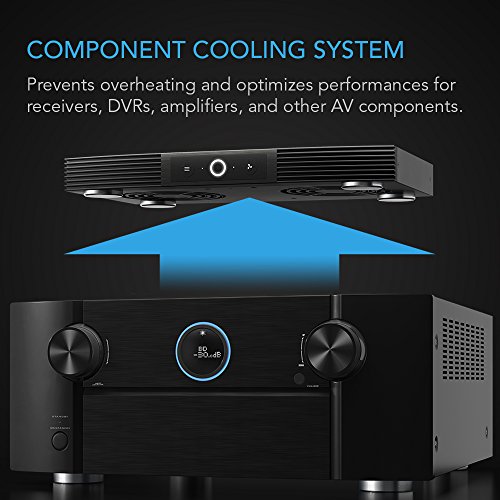 AC Infinity AIRCOM S6, Quiet Cooling Blower Fan System 12" Rear-Exhaust for Receivers, Amps, DVR, AV Cabinet Components