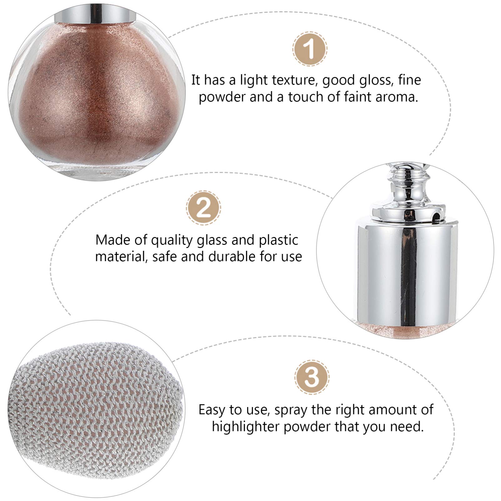 Beaupretty Glitter Powder Spray Pressed Powder Loose Perfume Bottle Sparkle Powder Makeup Body Dust for Beauty Highlighter Shimmer Cosmetic