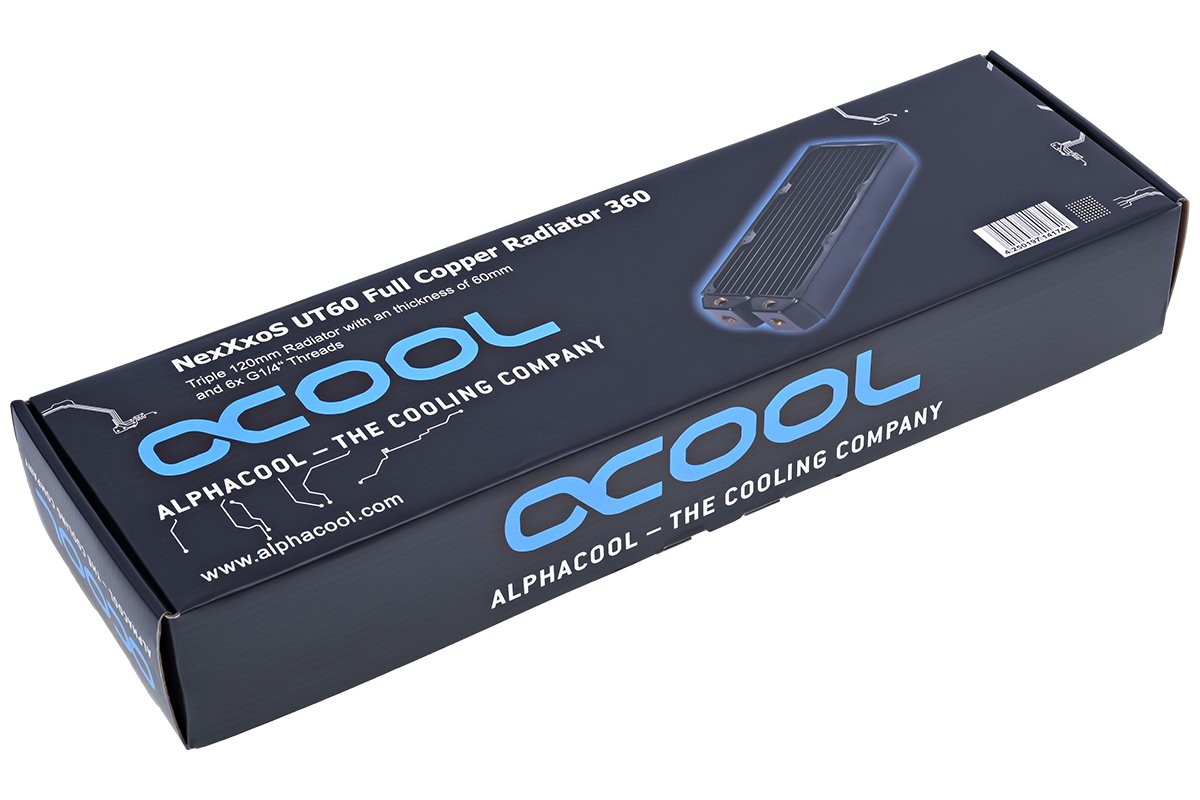 Alphacool NexXxos UT60 Full Copper Radiator360, 120mm x 3, Triple Fan, Black