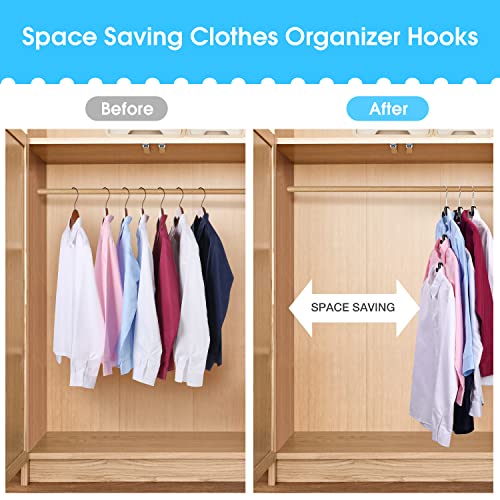 80 PCS Black Clothes Hanger Connector Hooks, Plastic Mini Cascading Hooks Organizer for Stack Clothes Space Saving for Closet Heavy Duty, Black