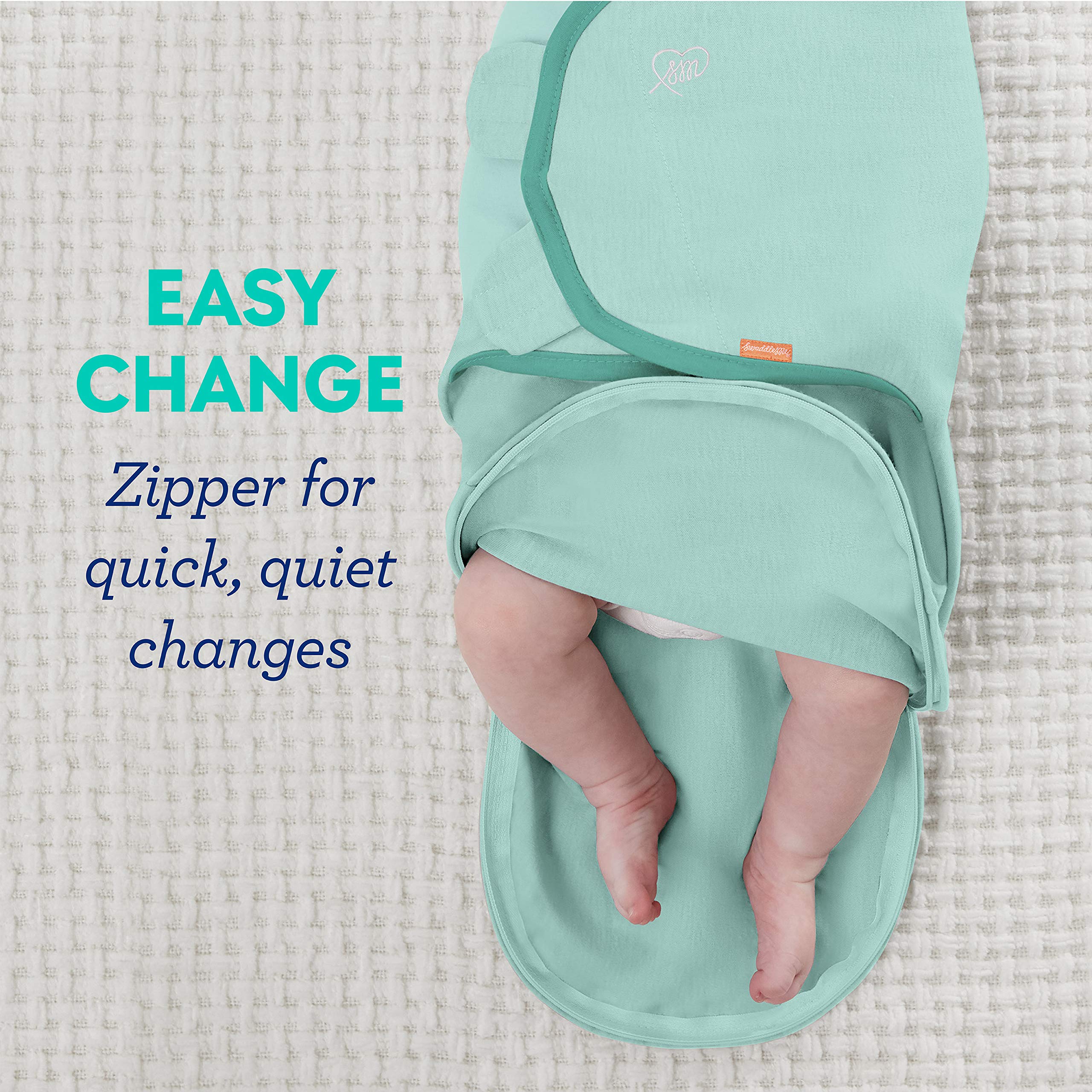 SwaddleMe Luxe Easy Change Swaddle β Size Small/Medium, 0-3 Months, 2-Pack (Water Color Indigo)