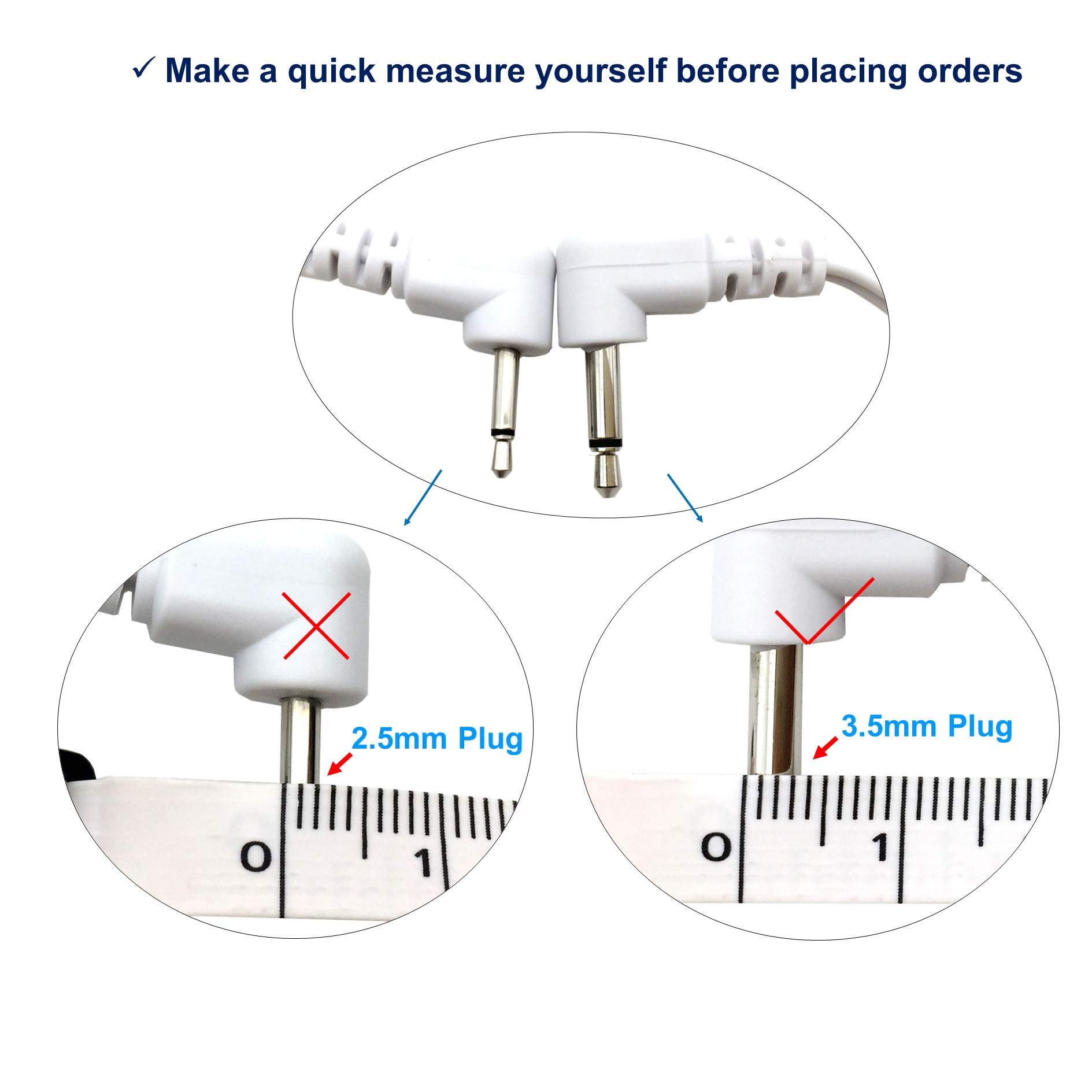 4 Count TENS Wires 3.5mm Plug TENS to 3.5mm Snap Electrode Wires for TENS Unit Electrodes Lead Wires for TENS
