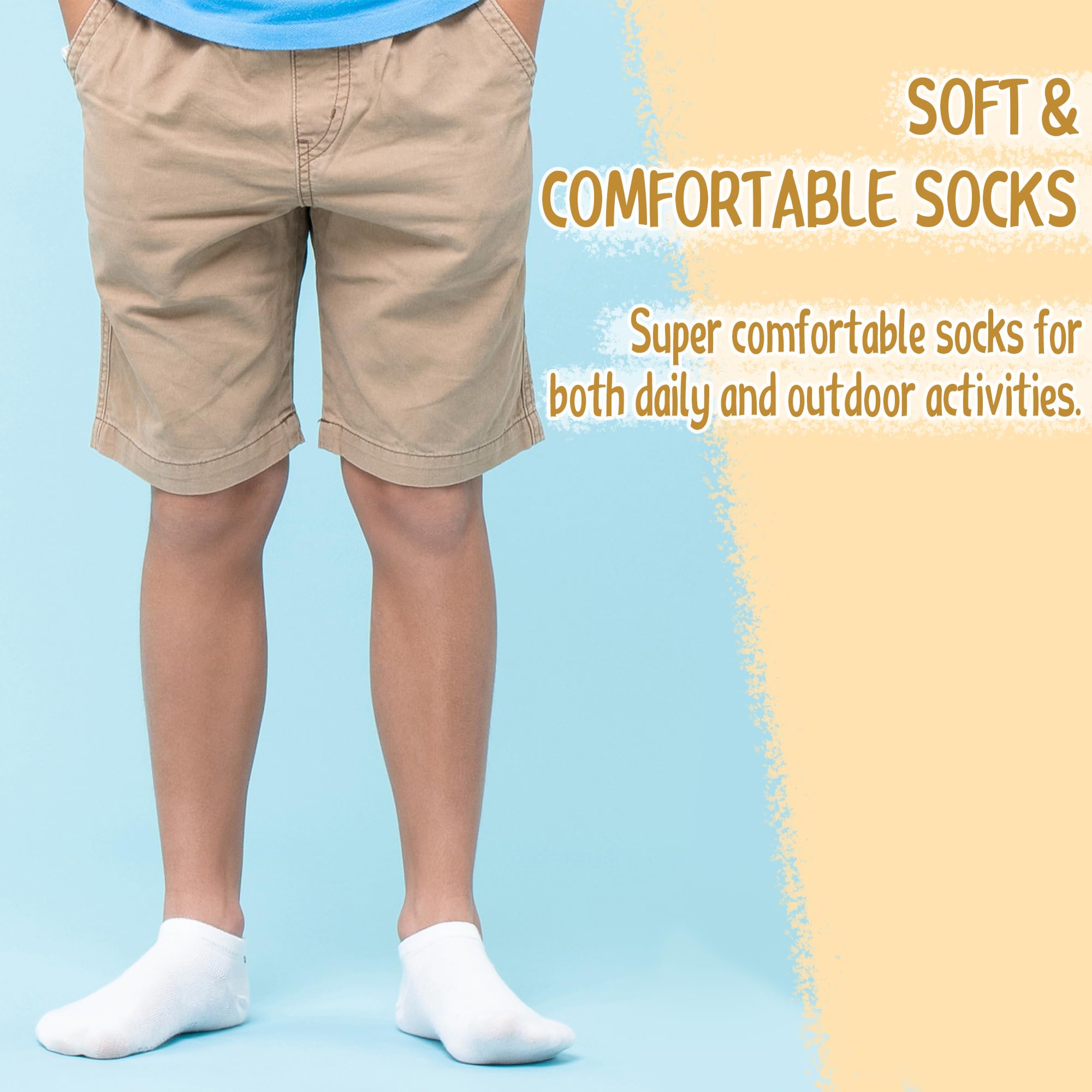 Cooraby 25 Pairs Kids' Socks Low Cut Socks Half Cushion Sport Ankle Athletic Socks for Boys Girls