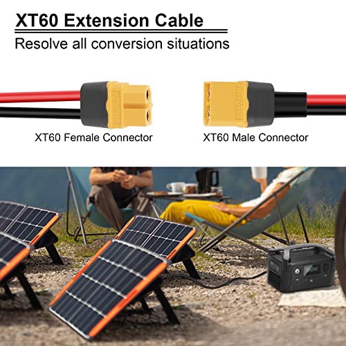 10ft Solar Panel to XT60 Adapter Cable for Solar Panel RV Portable Power Station Battery Solar Generator 12AWG