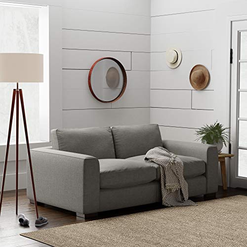 Amazon Brand - Stone & Beam Westview Extra-Deep Down-Filled Loveseat Sofa Couch, 75.6"W, Smoke