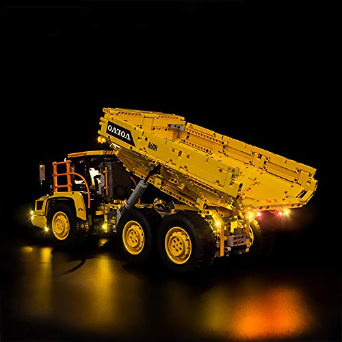 T-Club Upgrade Light Kit LED Lights for Lego 42114 Technic 6x6 Volvo Articulated Hauler RC Truck (Not Include Lego Model) (Upgrade Style)