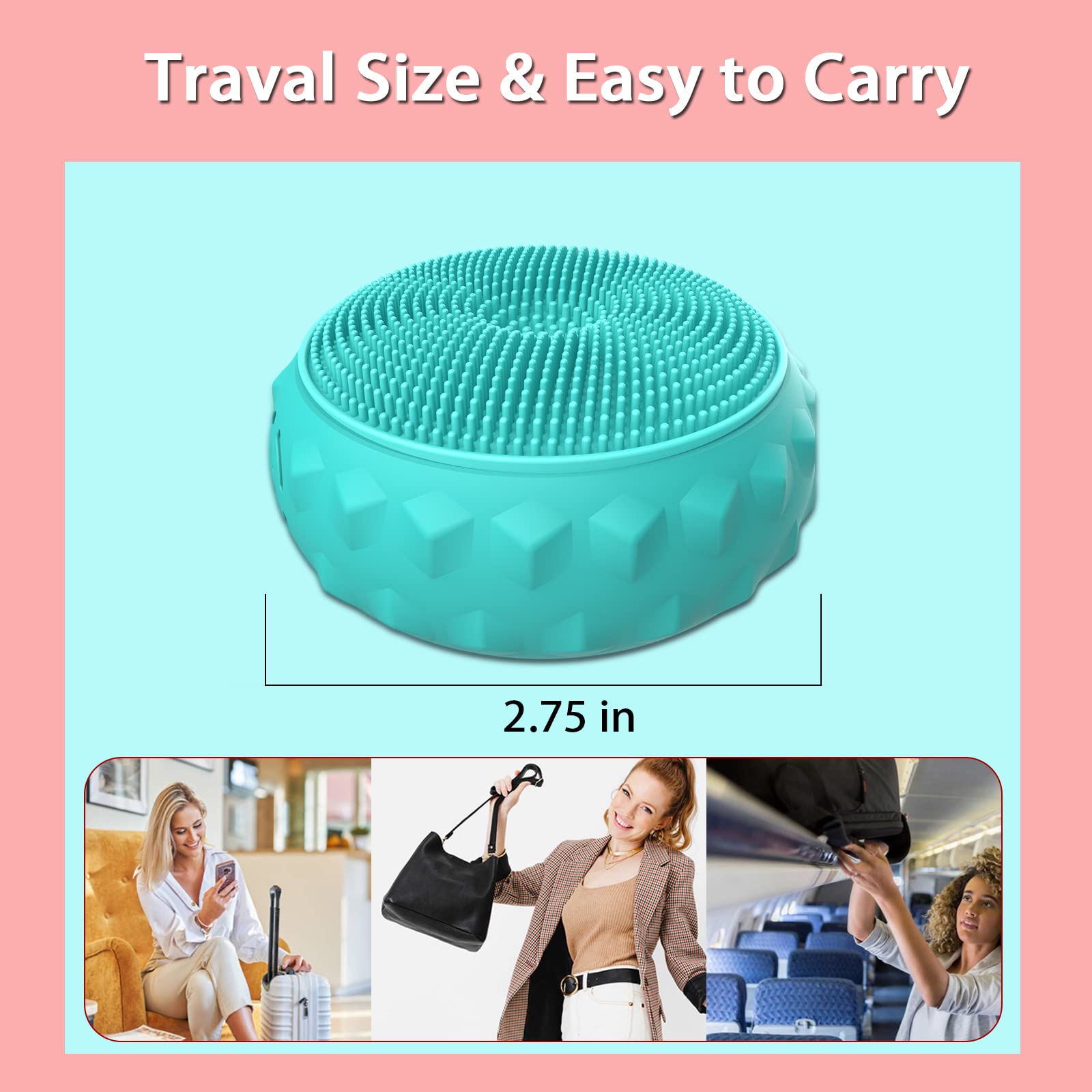 AUROARC Sonic Facial Cleansing Brush, Upgraded Silicone Face Scrubber for Cleaning and Exfoliating, Waterproof Face Wash Brush for Women