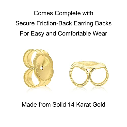 14K Solid Gold Cubic Zirconia Pave CZ Dainty Mini Bar Studs, Small Linear Bar Fine Jewelry Women's Stud Earrings (Yellow Gold)