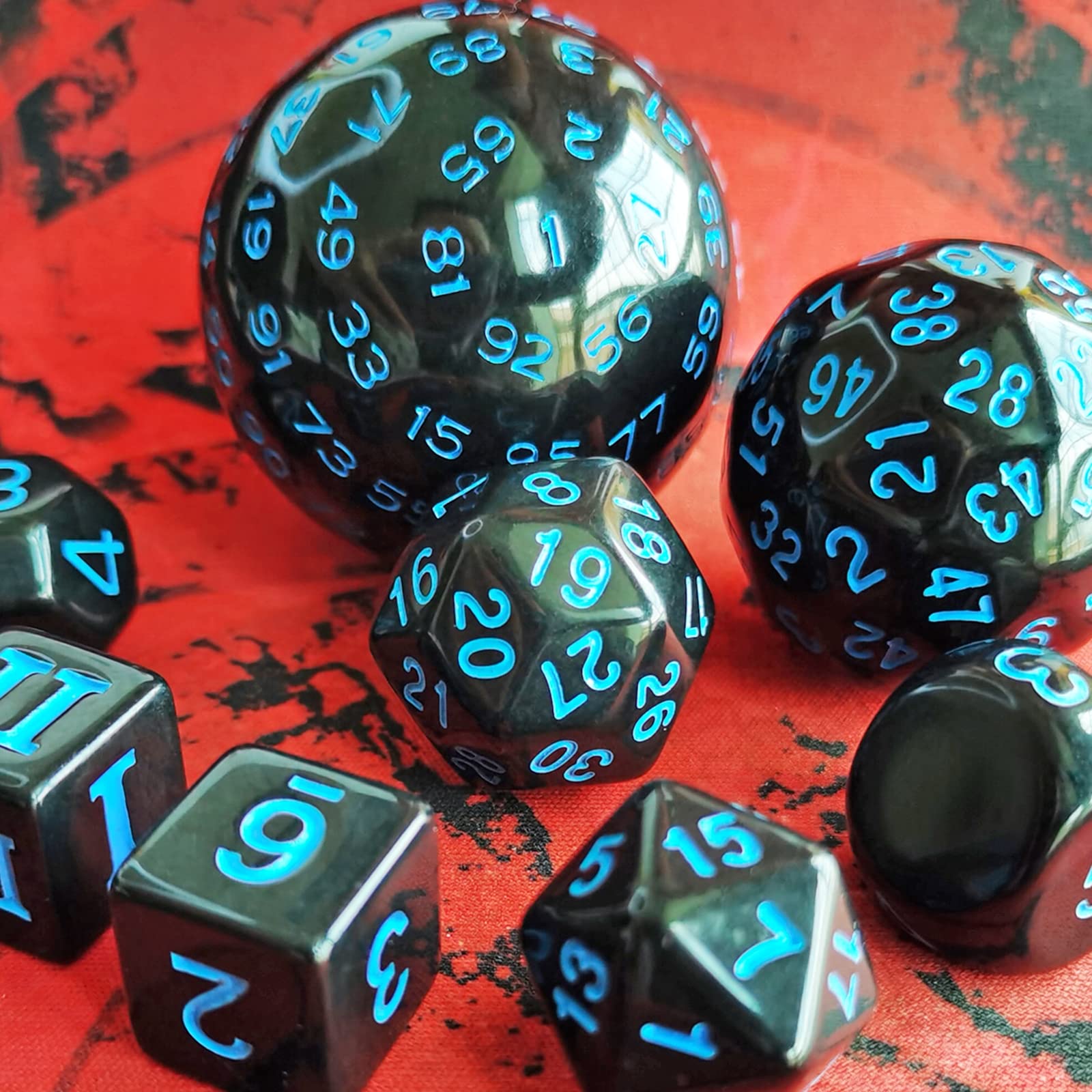 15 Pieces Complete Polyhedral Dice Set D3-D100 Spherical D&D Dice Set with a Drawstring Storage Bag, D100 Dice for Dungeons and Dragons, RPG, MTG Table Games