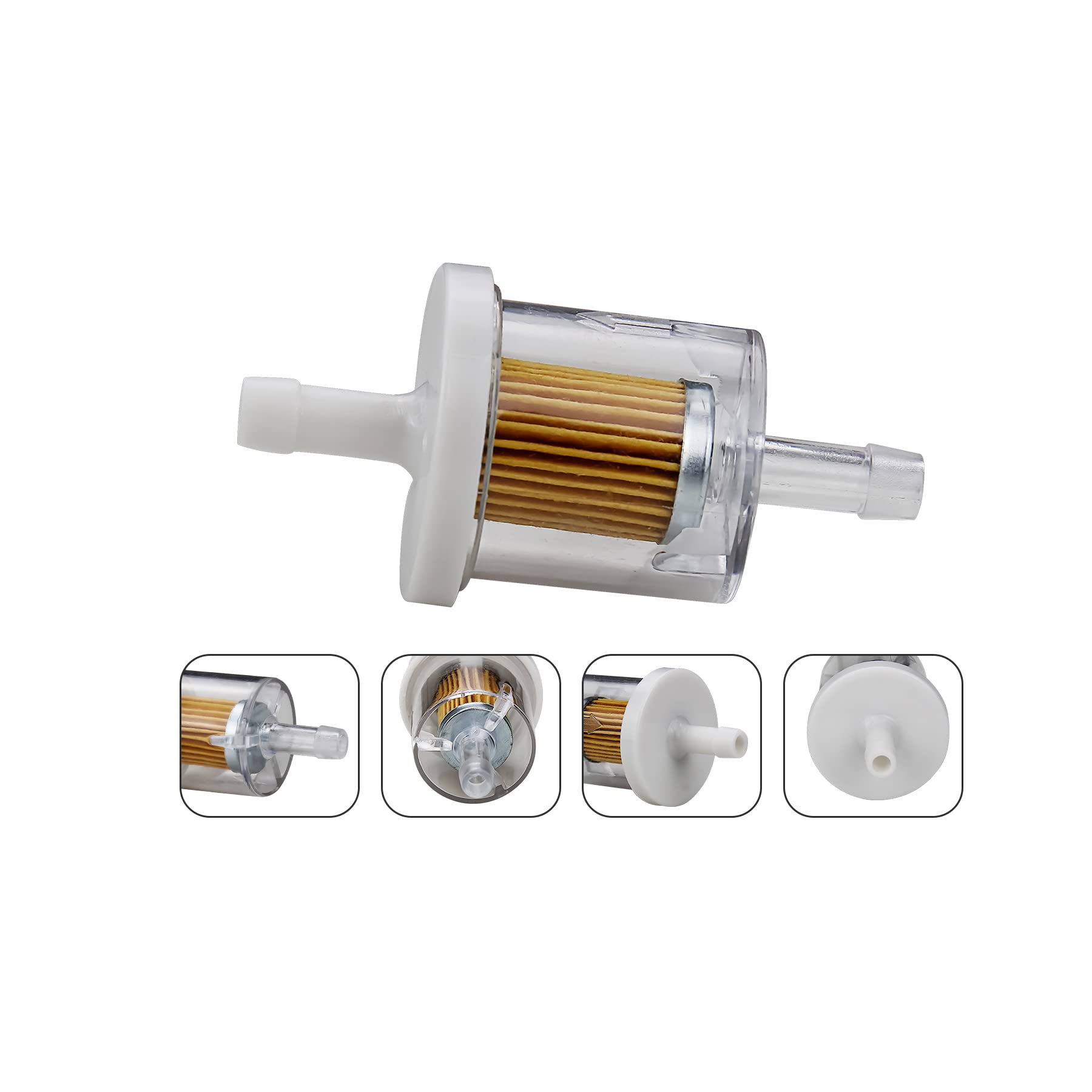 2 Pack 691035 40 Micron 1/4" Inline Fuel Filter assembly Fit for Briggs and Stratton Lawn Mower Accessories replace 493629 5065 691035