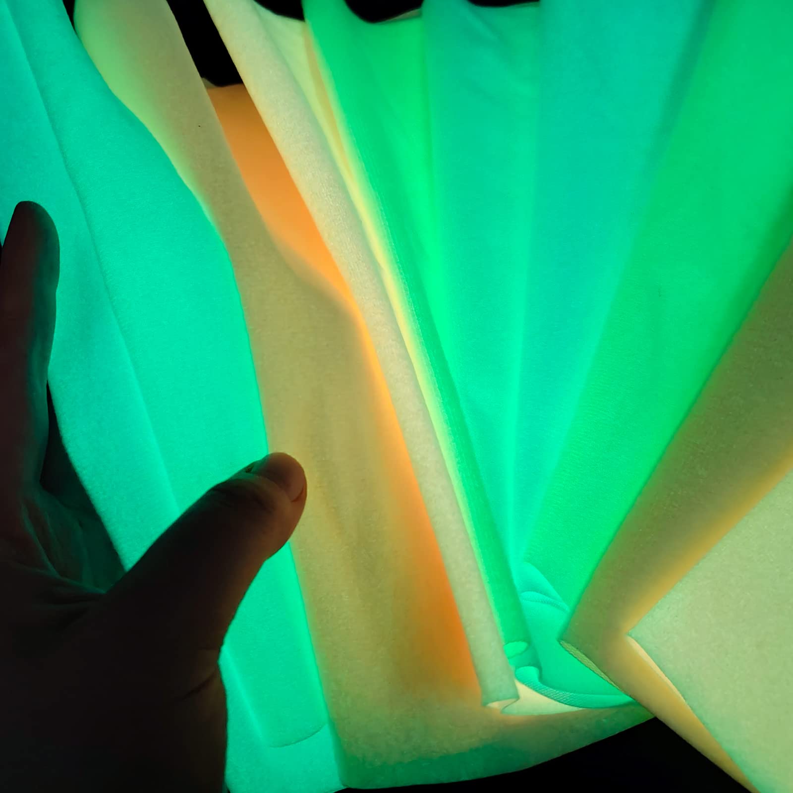 10pcs Glow in The Dark Fabric,Glow in The Dark Sewing Patchwork Fabric,Luminescent Quilting Fabricfor DIY Sewing, School Projects, Decoration, Crafting Projects and Multiple Usage(10in×10in)